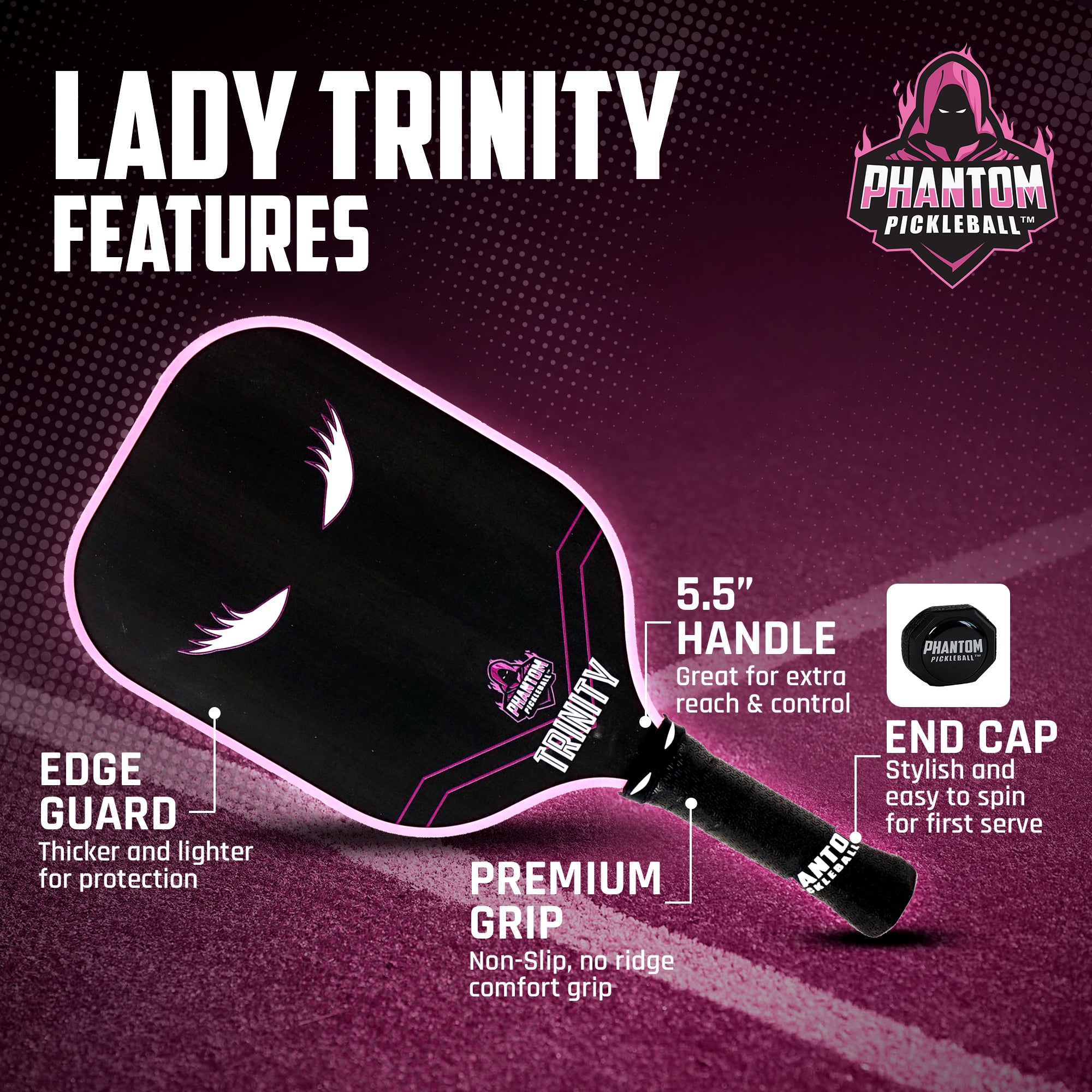 Phantom LADY TRINITY 14MM T700 Raw Carbon Fiber Thermoformed Pro Pickl